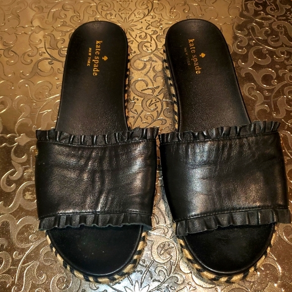 kate spade | Shoes | Kate Spade New York Zahara Leather Slide Sandals ...